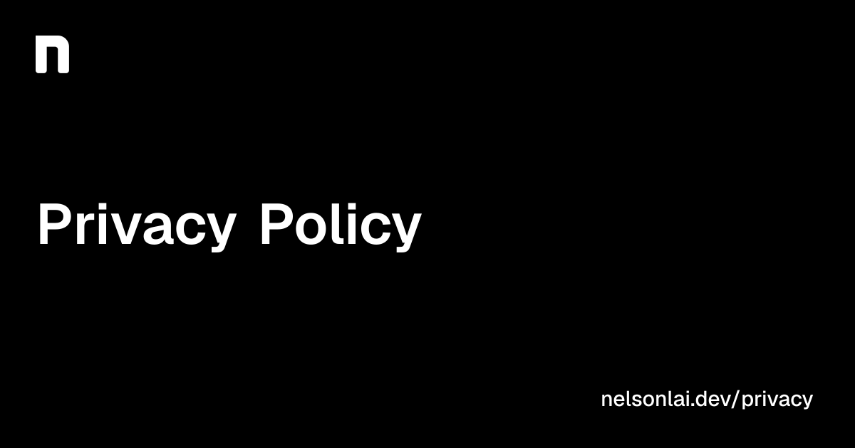 Privacy Policy | Nelson Lai